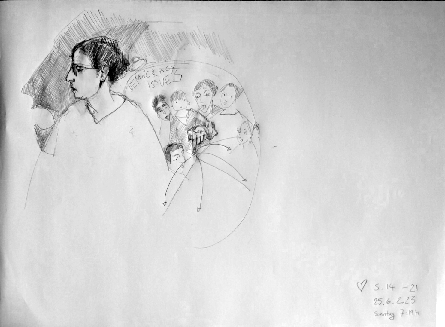 Reading & Responding No. 1 / Isabell Lorey: Demokratie im Präsens – response*able drawing